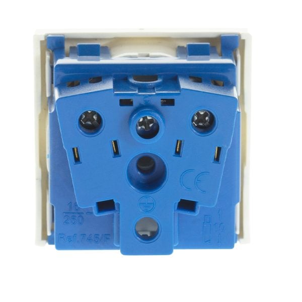 Enchufe Schuko Francés 16A/250V 2P+T para Cajas 45x45 Blanco • IluminaShop